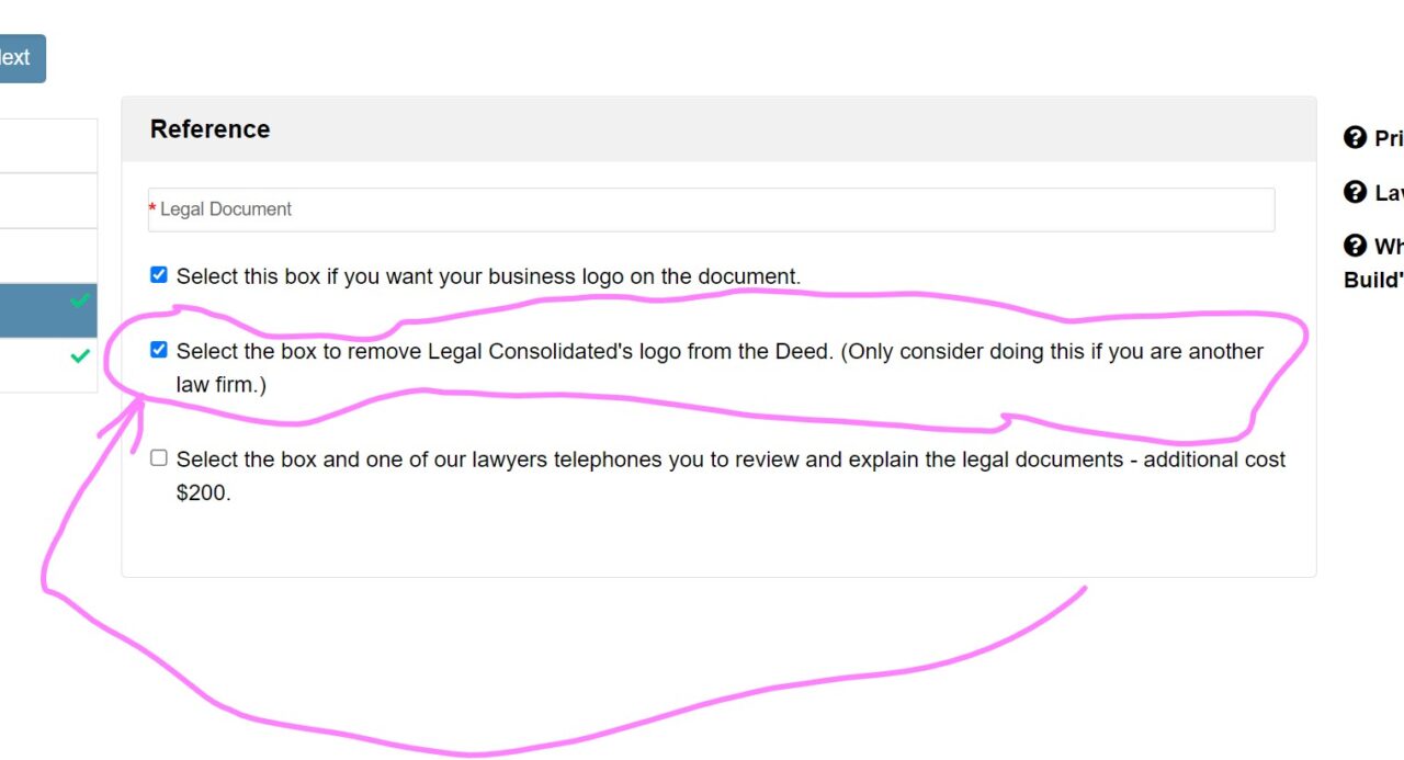 Law firm provides legal documents online. Free building process.